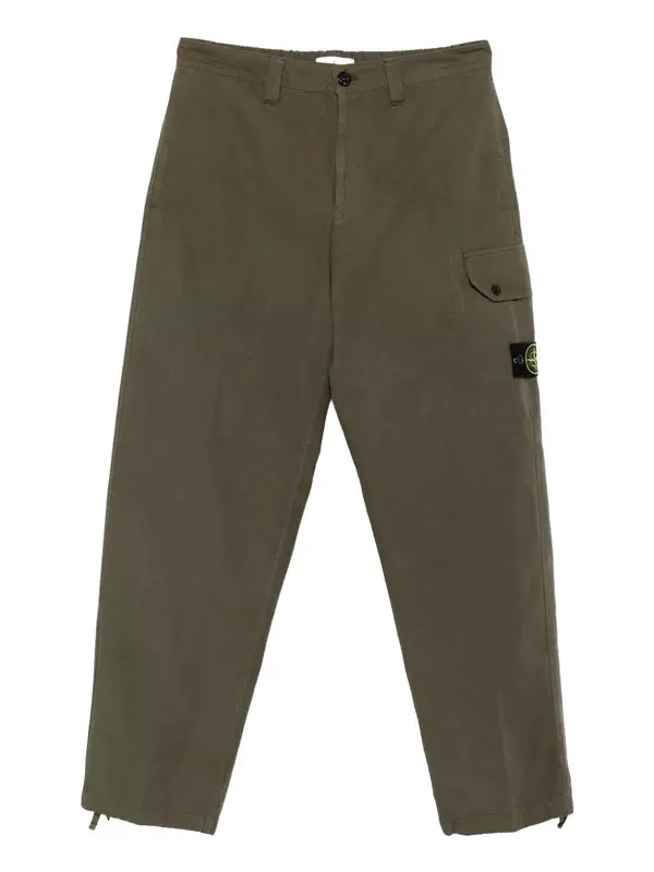 Stone Island Cargo-pocket Cotton Trousers - Green