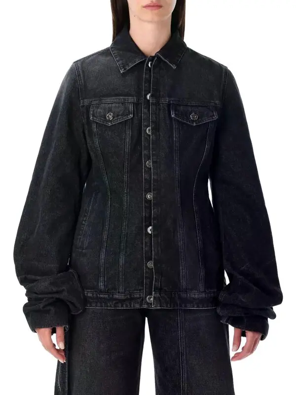 Jean Paul Gaultier Balloon-sleeve Denim Jacket - Black