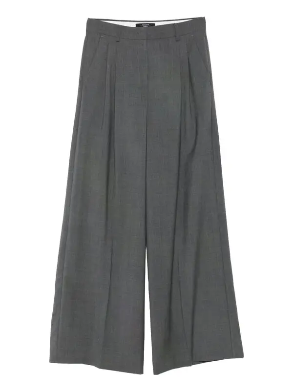 Max Mara Pleated Wide-leg Trousers - Grey