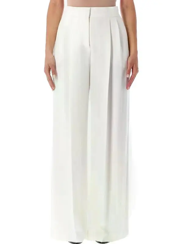 Alberta Ferretti Pleated Wide-leg Trousers - White
