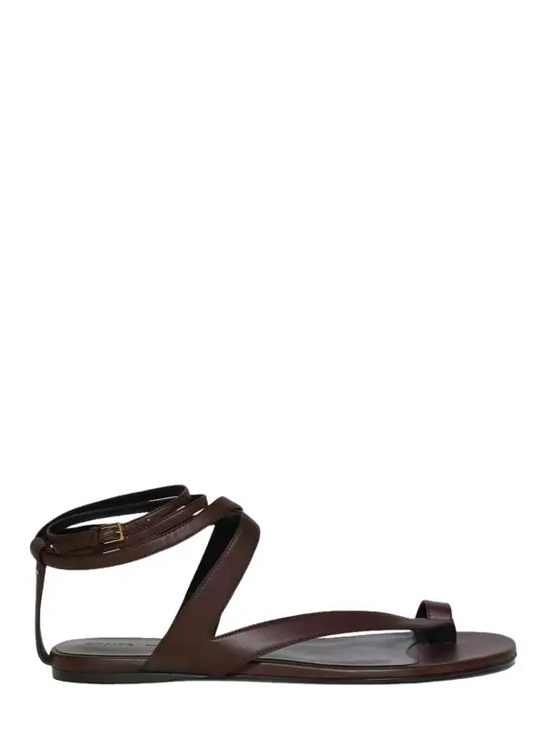 Khaite Aimee Ankle-wrap Leather Sandals - Brown