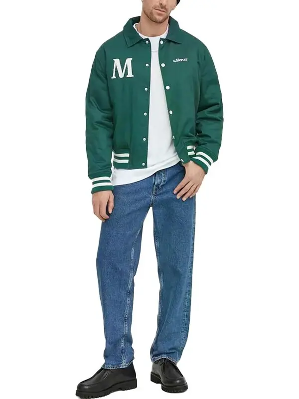 THE MERCER BRAND Varsity Embroidered Jacket - Green
