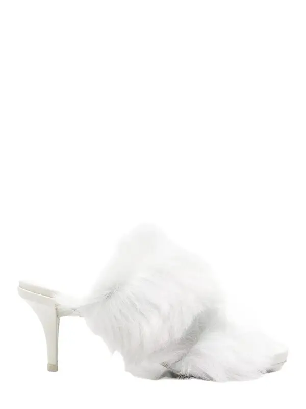 PEDRO GARCIA 65mm Fur-trimmed Mules - White