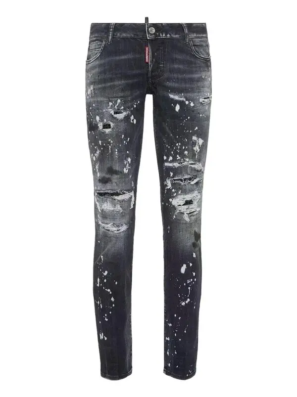 Dsquared2 Paint-splatter Distressed Jeans - Black