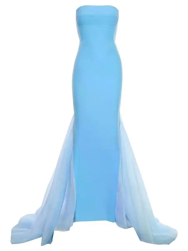 V:PM ATELIER Ariana Strapless Fishtail Maxi Gown - Blue