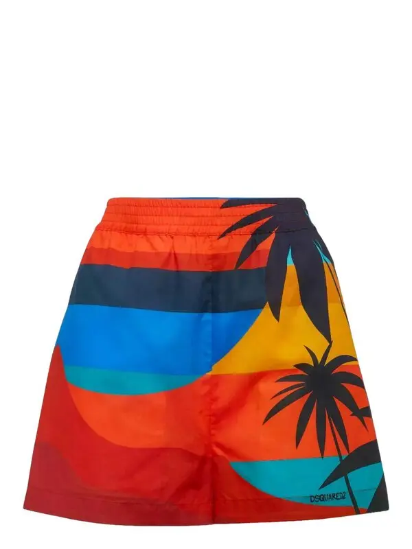 Dsquared2 Elasticated Waistband Swim Shorts - Red