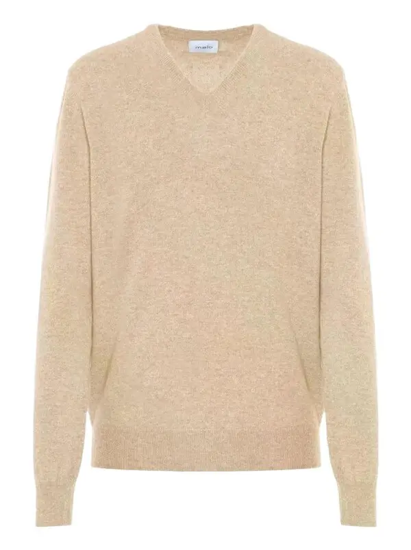 Malo V-neck Cashmere Sweater - Neutrals