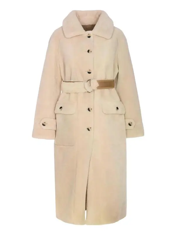 URBANCODE Faux-fur Belted Coat - Neutrals