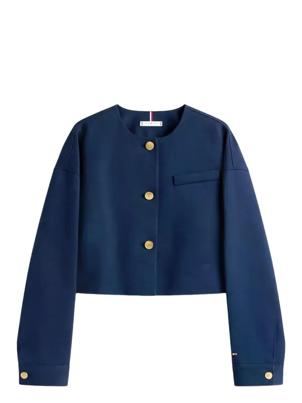 Tommy Hilfiger Cropped Welt-pocket Jacket - Blue