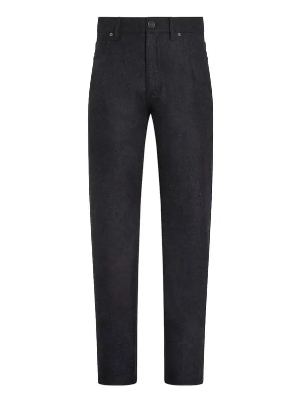 Zegna Roccia Cotton Trousers - Black