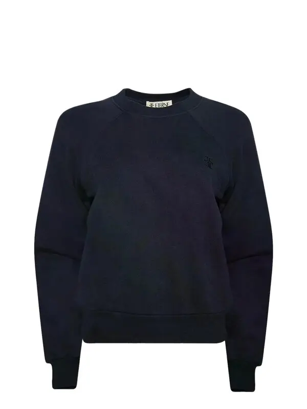 Eterne Shrunken Raglan-sleeve Embroidered Sweatshirt - Blue