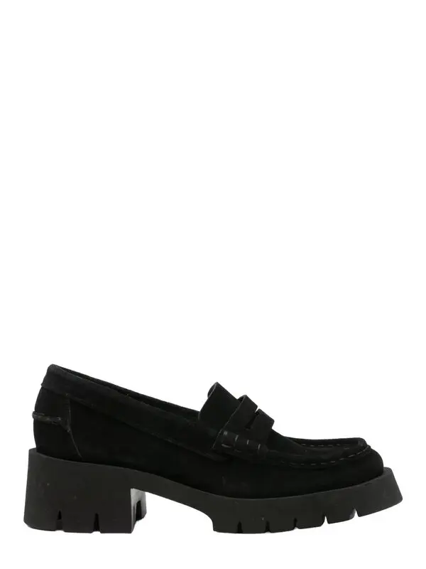 PEDRO GARCIA Penny-strap Heeled Loafers - Black
