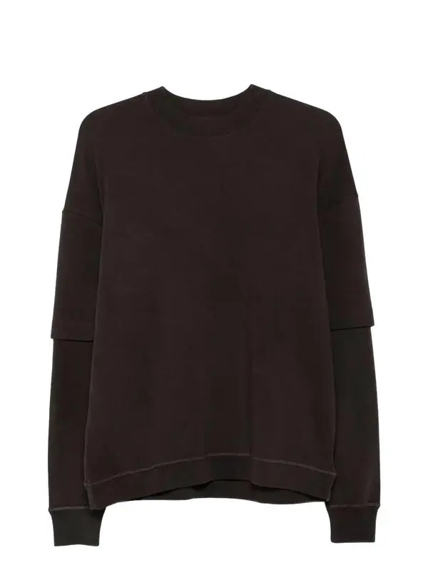 DARKPARK Double-sleeve Cotton Sweatshirt - Brown
