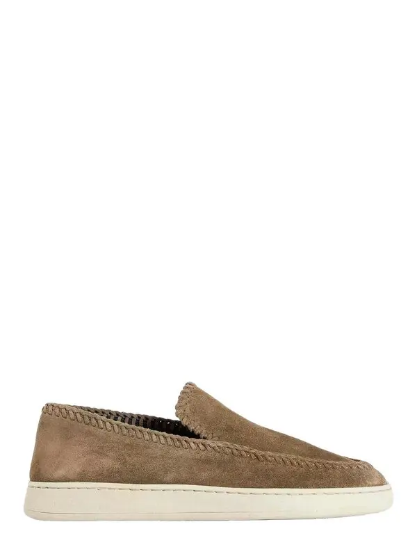 Officine Creative Suede Stitched Loafers - Brown
