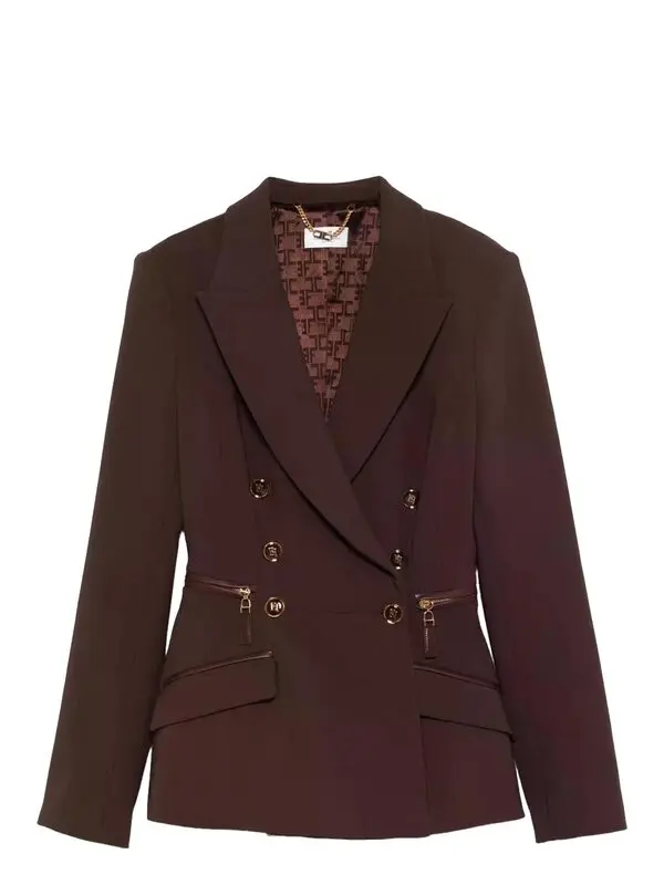 Elisabetta Franchi Double-breasted Jacket - Brown