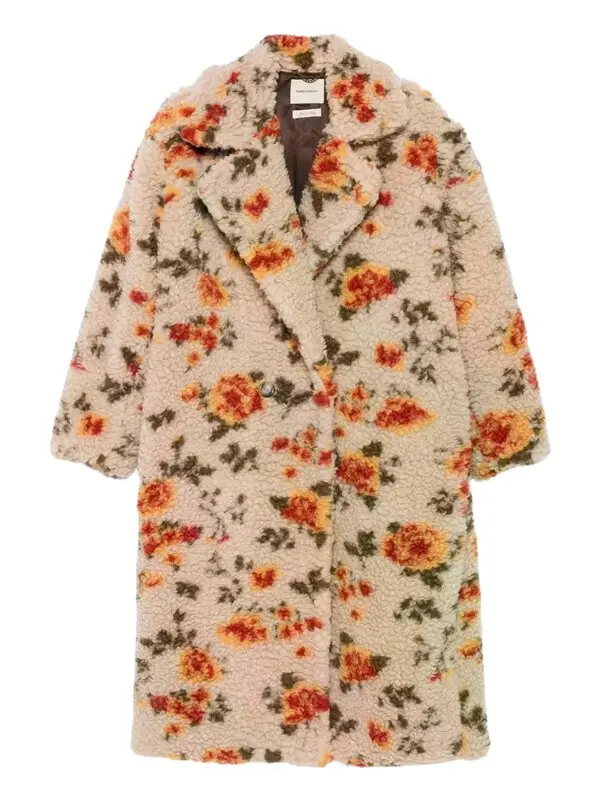 FRONT STREET 8 Floral-print Coat - Neutrals