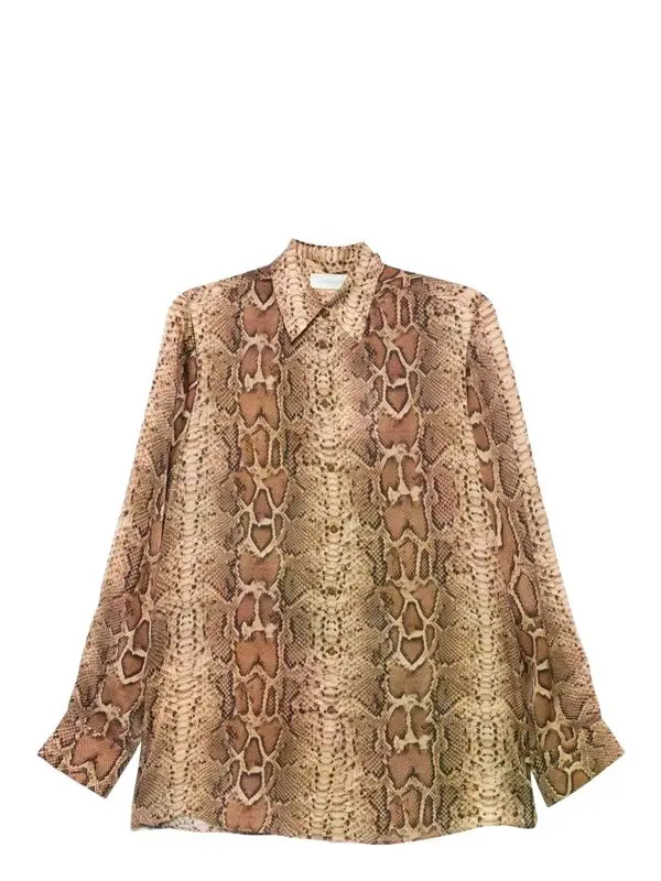 Zimmermann Snakeskin Print Long-sleeve Shirt - Neutrals