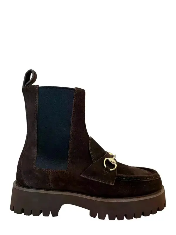 Gucci Horsebit Platform Boots - Brown