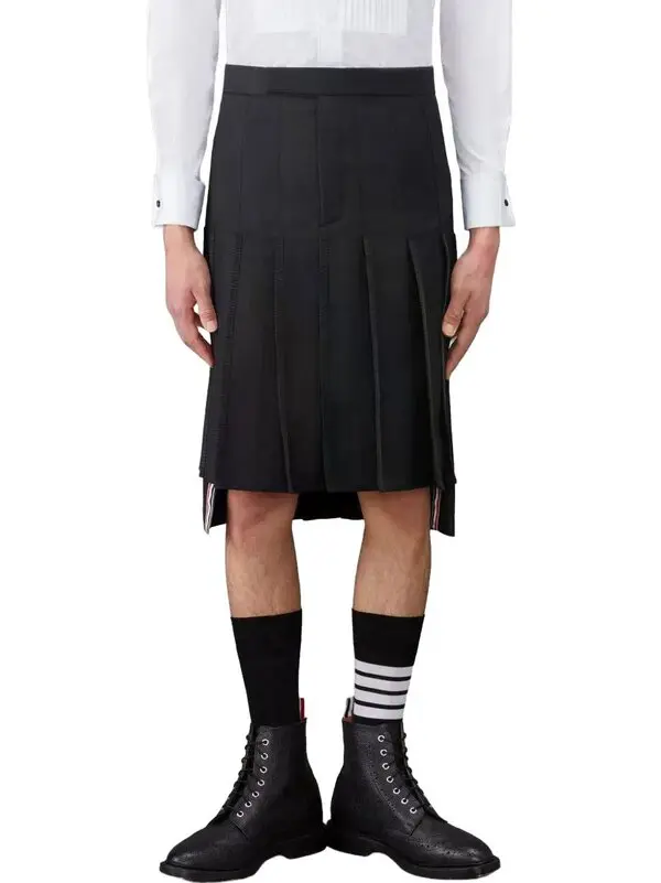 Thom Browne Back-strap Pleated Skirt - Black