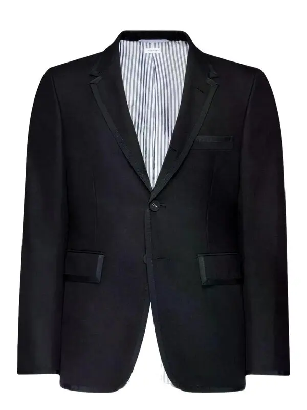 Thom Browne Three-button Wool Blazer - Black