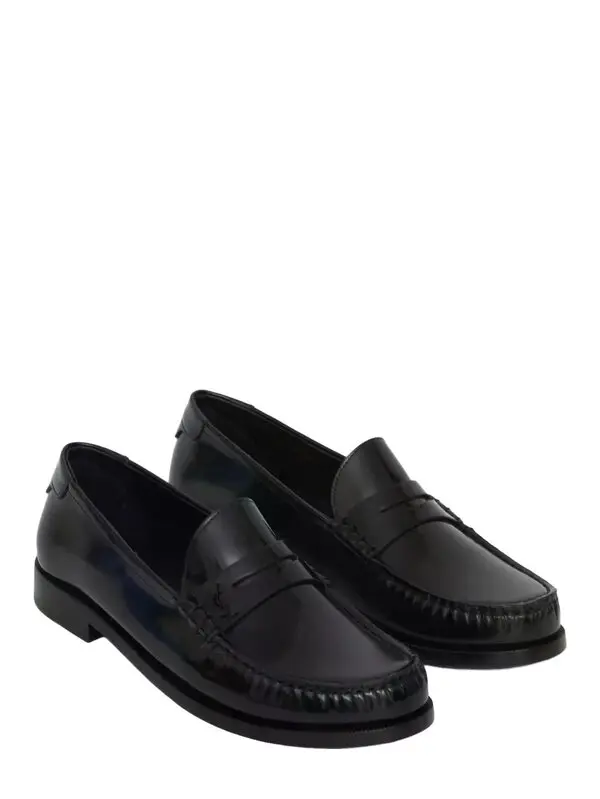 Saint Laurent Leather Penny-strap Loafers - Black