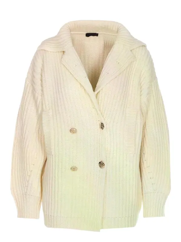 Liu Jo Ribbed Knit Cardigan - White