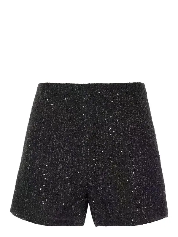 TWENTY FOURHAITCH Sequin-embellished Tweed Shorts - Black