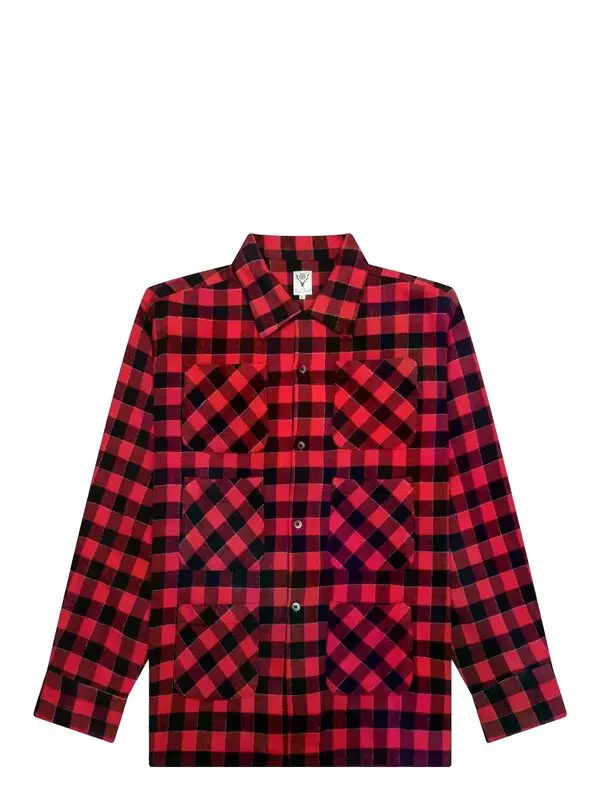SOUTH2 WEST8 Six-pocket Checkered Shirt - Red