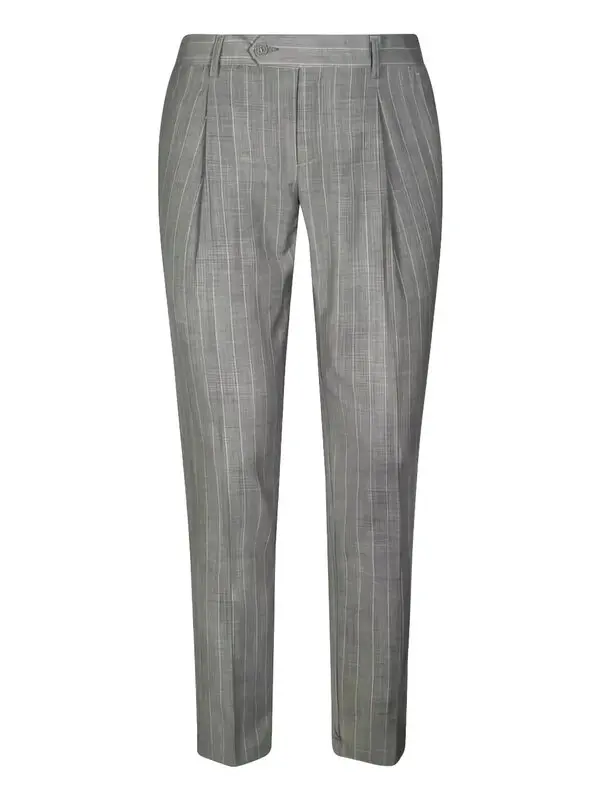 MARSEM Pinstripe Pleated Trousers - Grey
