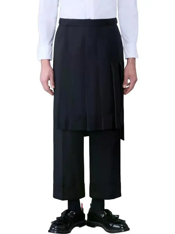 Thom Browne Pleated-panel Trousers - Black