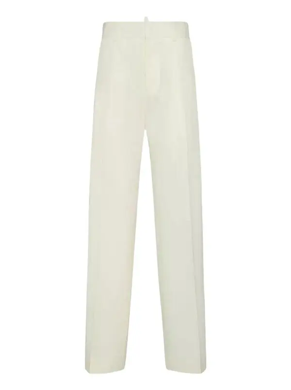 Dsquared2 Pleated Straight Leg Trousers - Neutrals