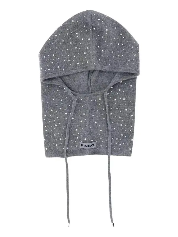 Pinko Crystal-embellished Hooded Balaclava - Grey
