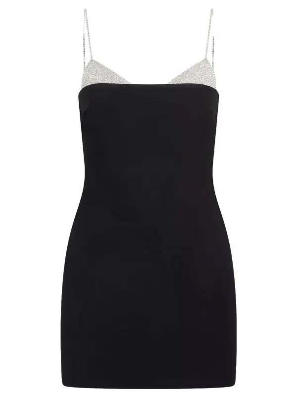 David Koma Crystal-embellished Mini Dress - Black