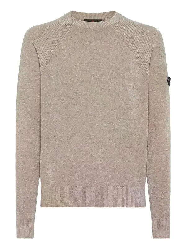 Peuterey Ribbed-panel Crew-neck Sweater - Neutrals
