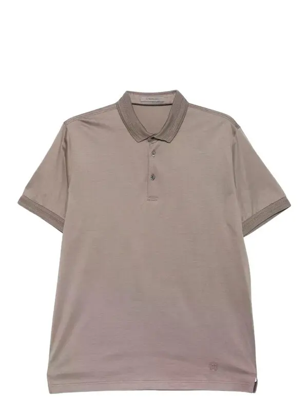 Corneliani Ribbed-collar Polo Shirt - Brown