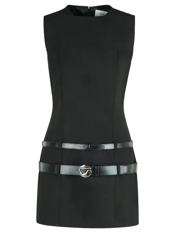 Coperni Double-belt Shift Mini Dress - Black