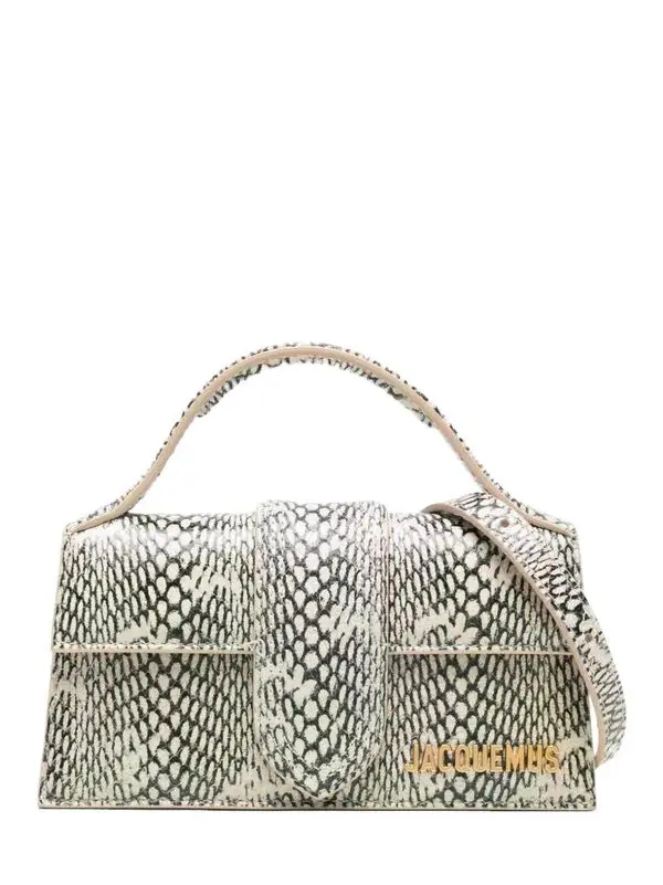 Jacquemus Le Bambino Snake-print Tote - Neutrals