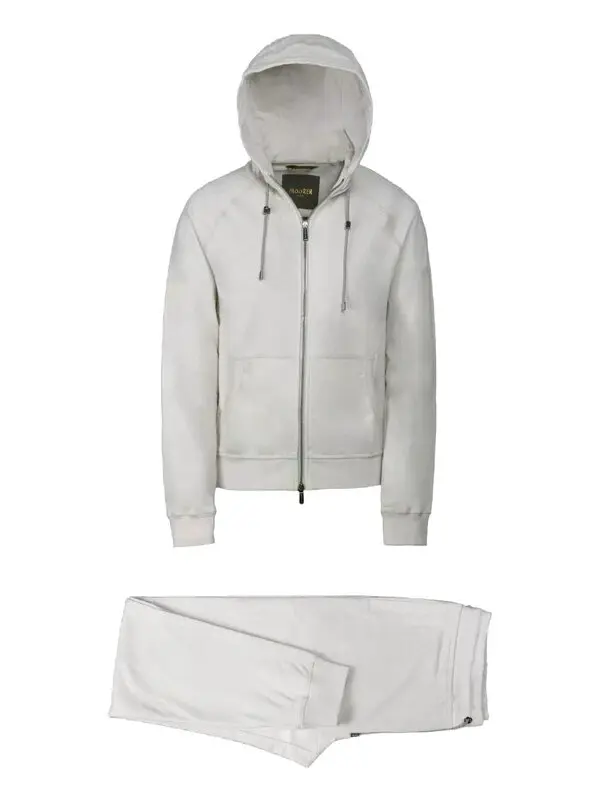MOORER Hooded Zip-up Tracksuit - Neutrals