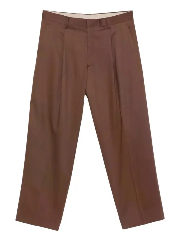 COSTUMEIN Pleated Straight-leg Trousers With Pockets - Brown