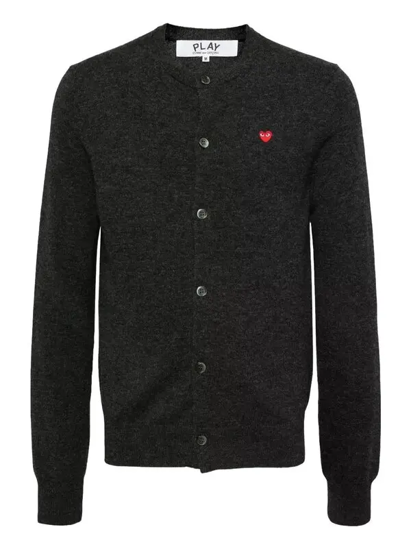 Play Comme Des Garcon Logo Emblem Cardigan - Black