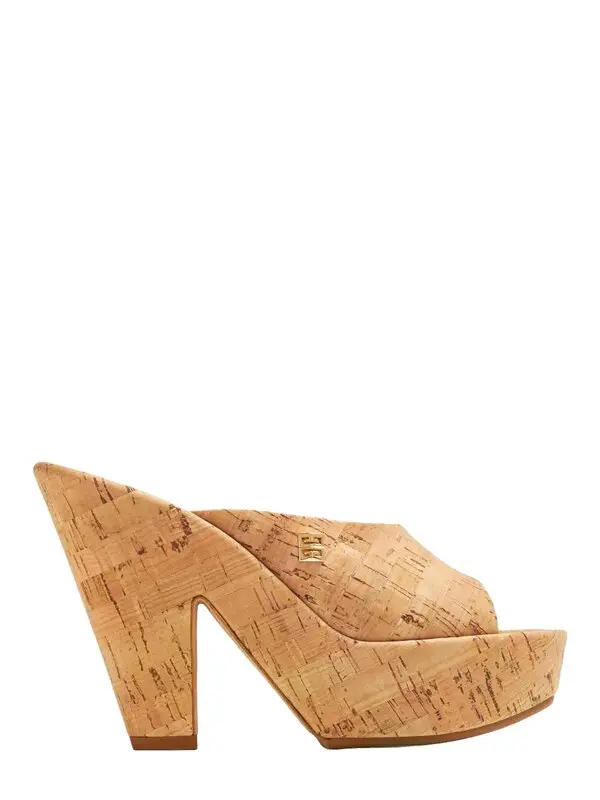 Givenchy 95mm Doll Cork Platform Sandals - Neutrals