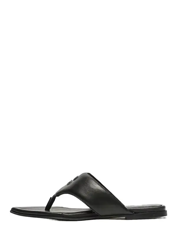 Hugo Logo-embossed Pointed-toe Sandals - Black