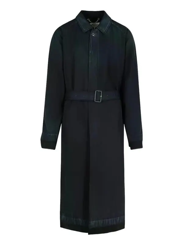 MAISON MARGIELA Belted Pointed-collar Coat - Black