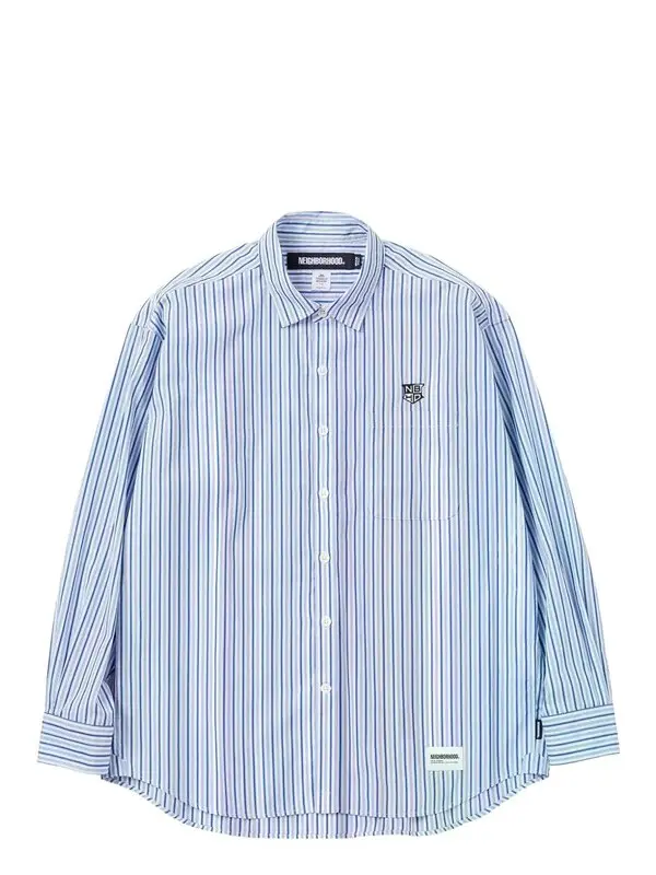 NEIGHBORHOOD Stripe-pattern Embroidered Shirt - Blue