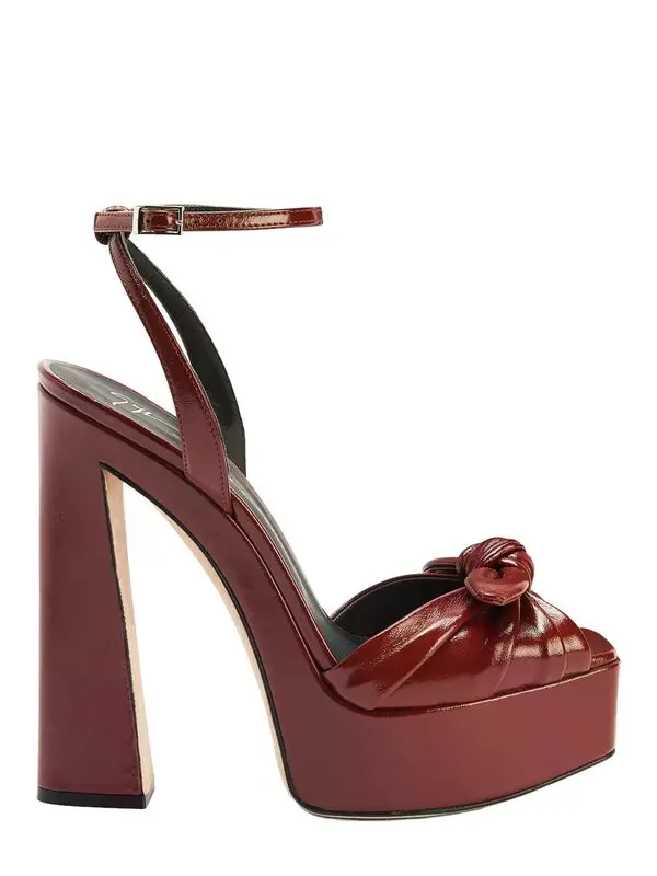 GIUSEPPE ZANOTTI Gabriela Leather Platform Sandals - Brown