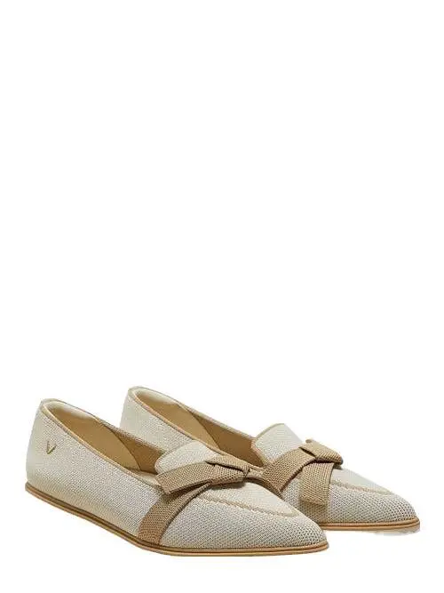 Vivaia Pointed-toe Bow Loafers - Ivory Nude