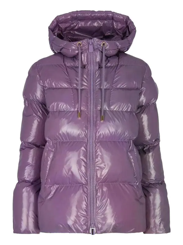Pinko Hooded Puffer Coat - Purple