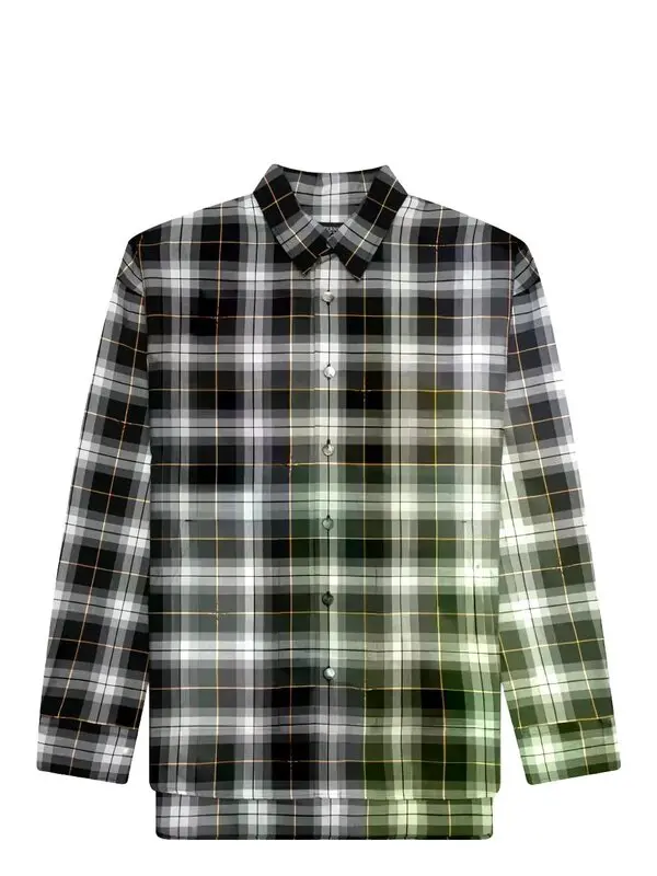 MASTERMIND WORLD Skull-embroidery Plaid Shirt - Black