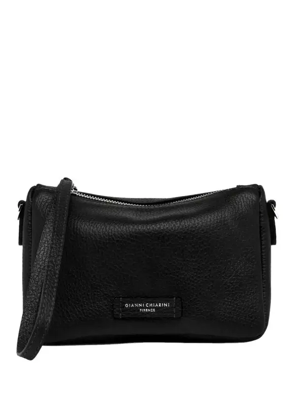 GIANNI CHIARINI Leather Zip-top Clutch - Black