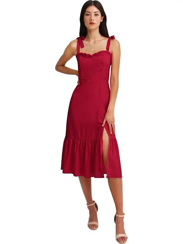 BELLE & BLOOM Summer Storm Midi Dress - Red
